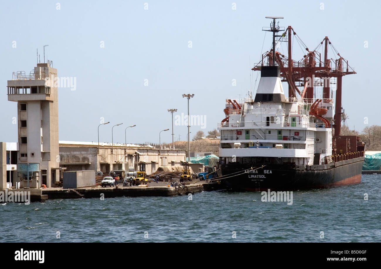Port scene Dakar Senegal with Cyprus cargo vessel Astra Sea Stock Photo ...