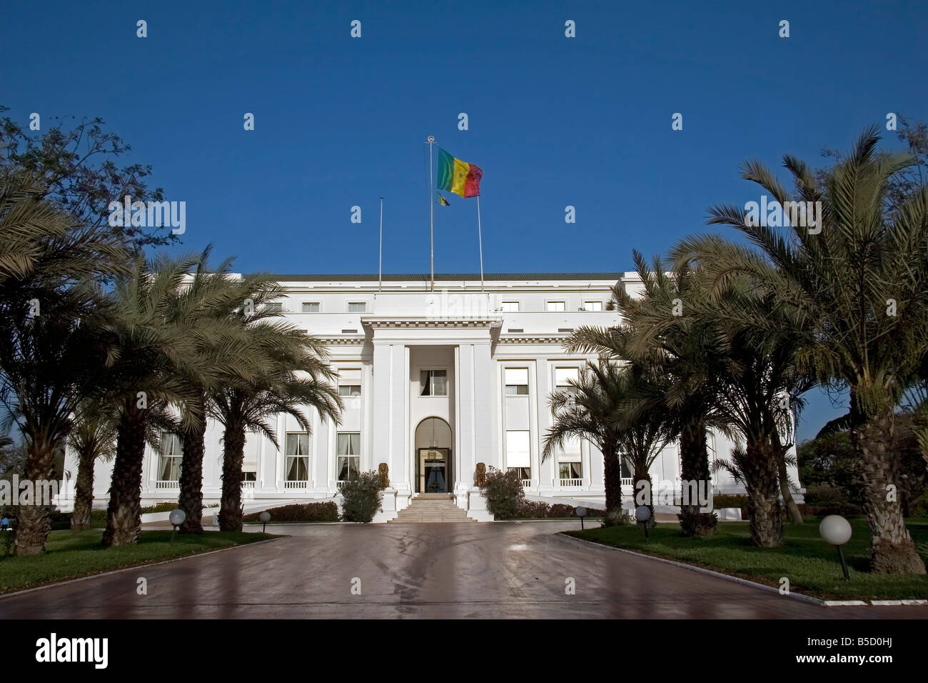 Presidential Palace Dakar Senegal with national flag flying Stock Photo ...