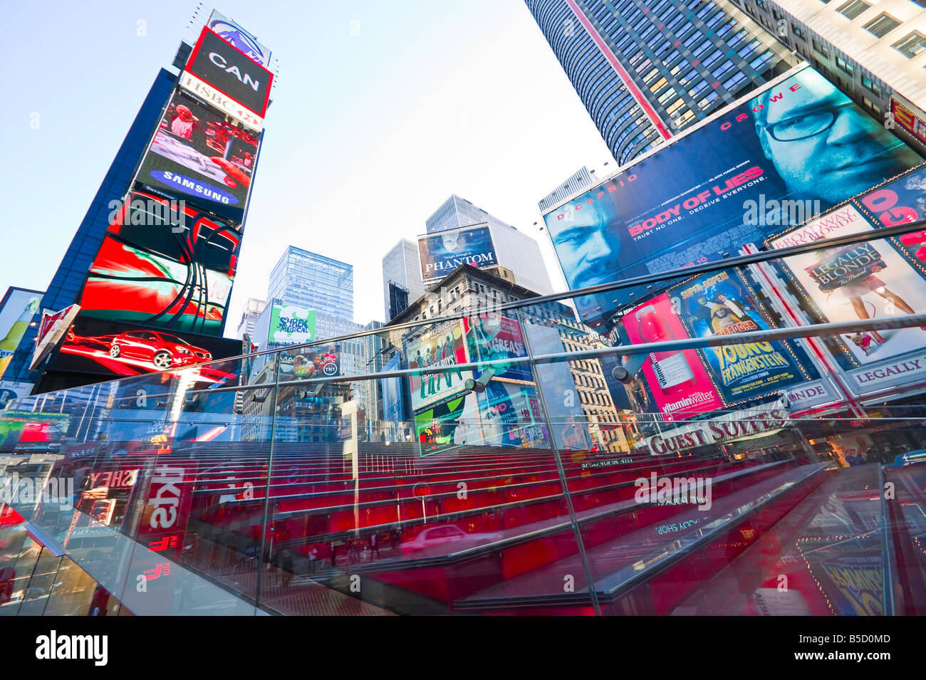 red stairs at the Time Square Stock Photo - Alamy