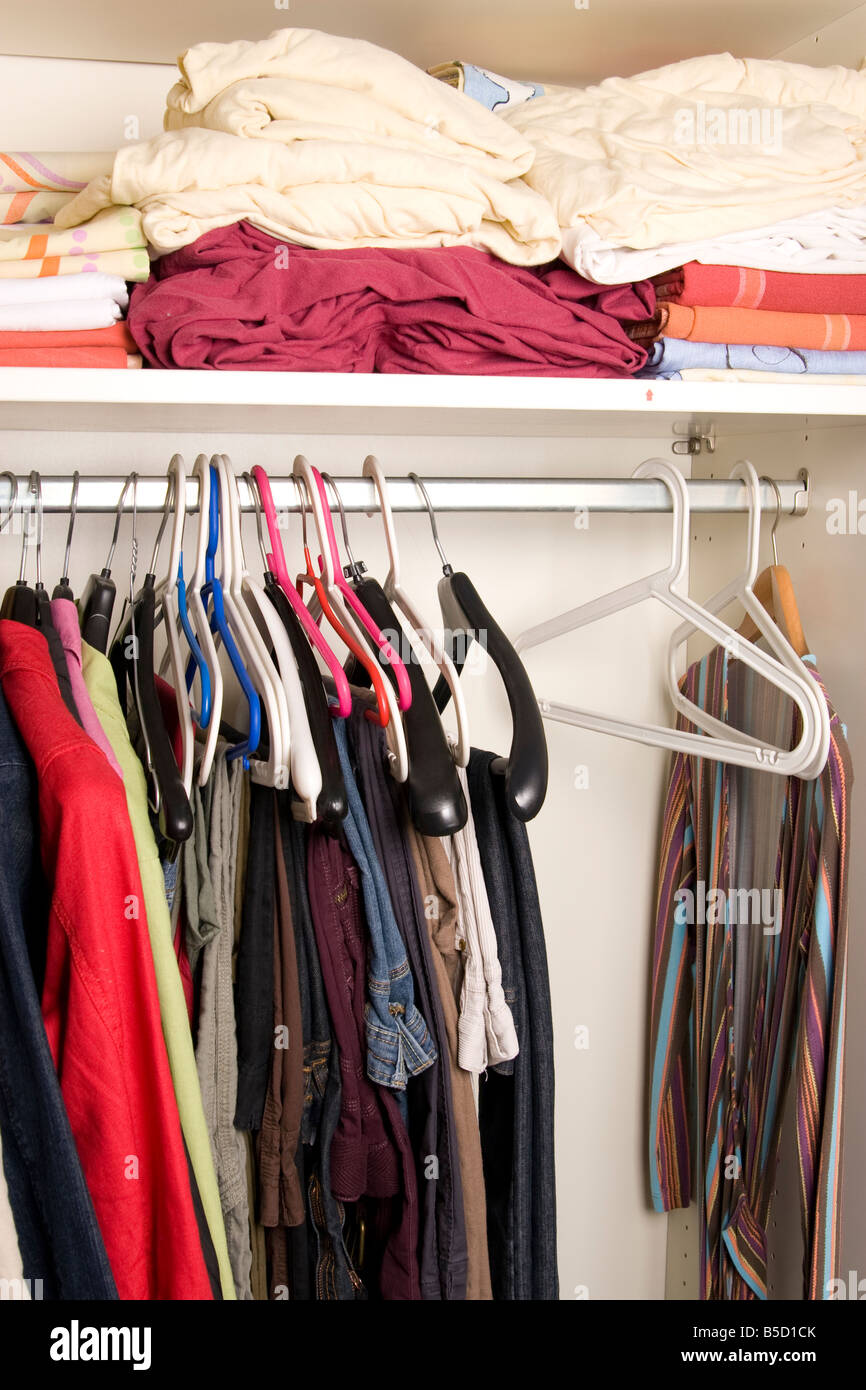 wardrobe with clothes Stock Photo - Alamy