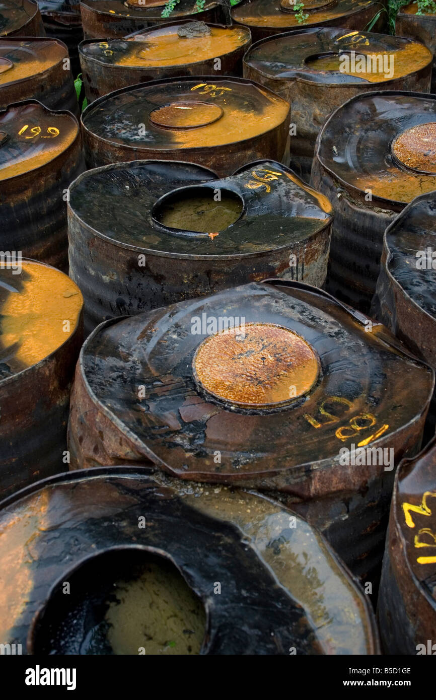 Rusting oil Barrels Stock Photo - Alamy