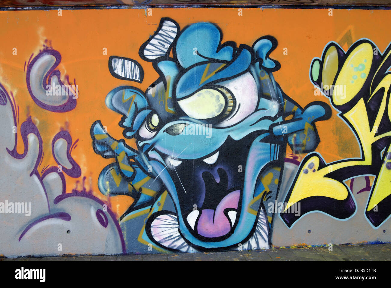 Graffiti: funny creature 2 Stock Photo - Alamy
