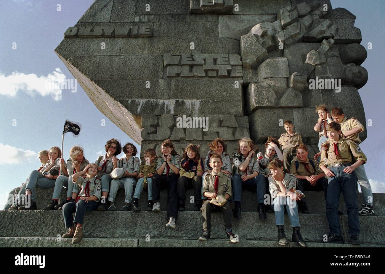 Polish scouts at the Westerplatte Monument, Poland Stock Photo - Alamy