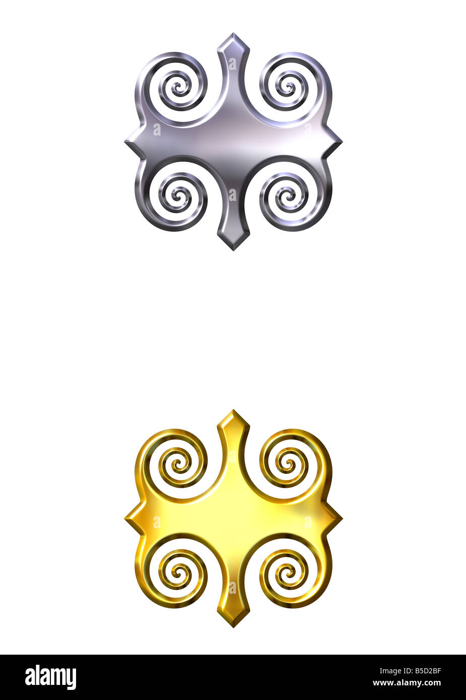 Gold and silver ornaments Cut Out Stock Images & Pictures - Alamy