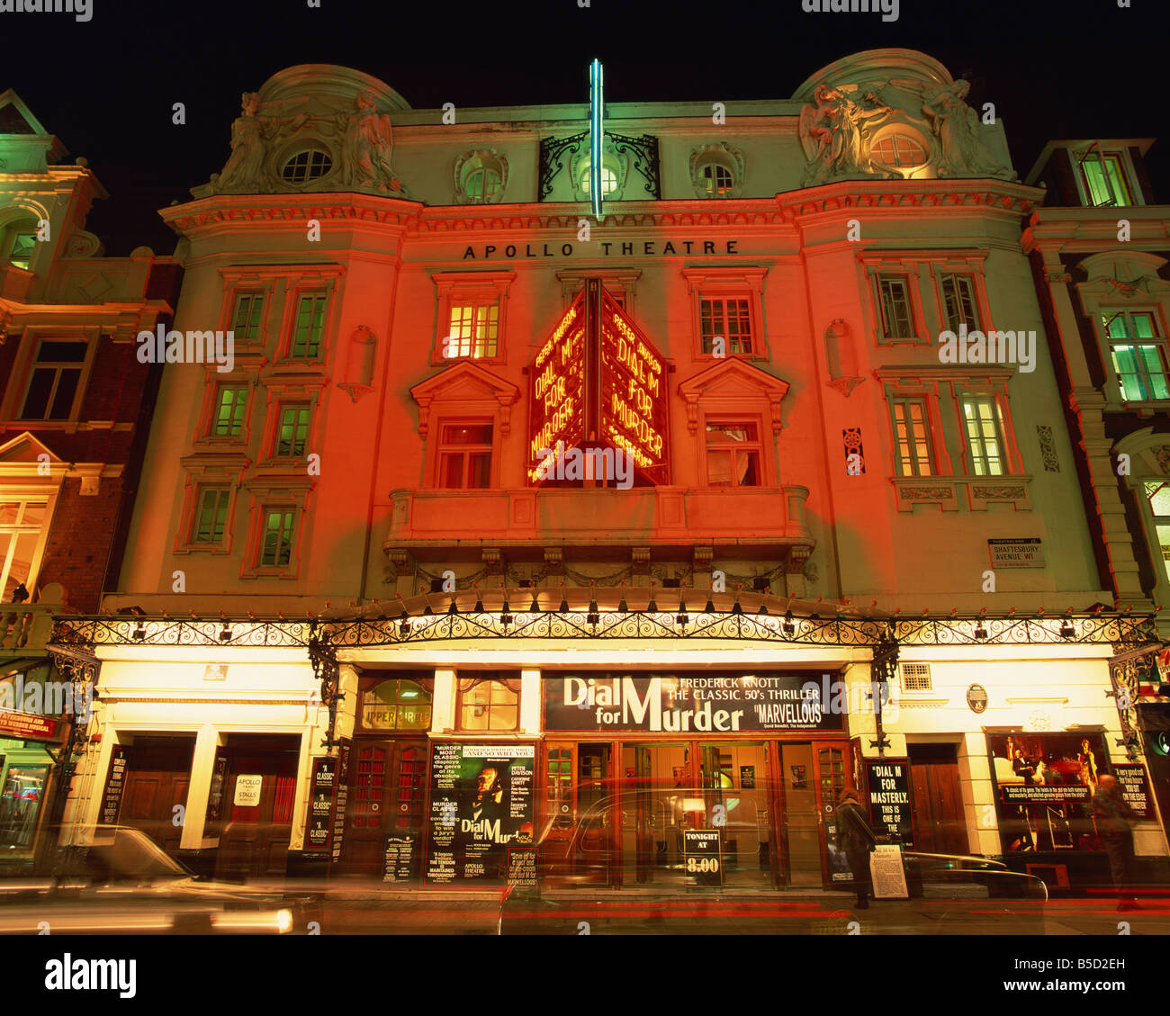 The Apollo Theatre illuminated at night Theatreland Shaftesbury Avenue ...