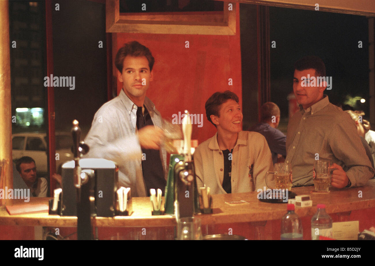 Young men in a cafe, Warsaw, Poland Stock Photo - Alamy