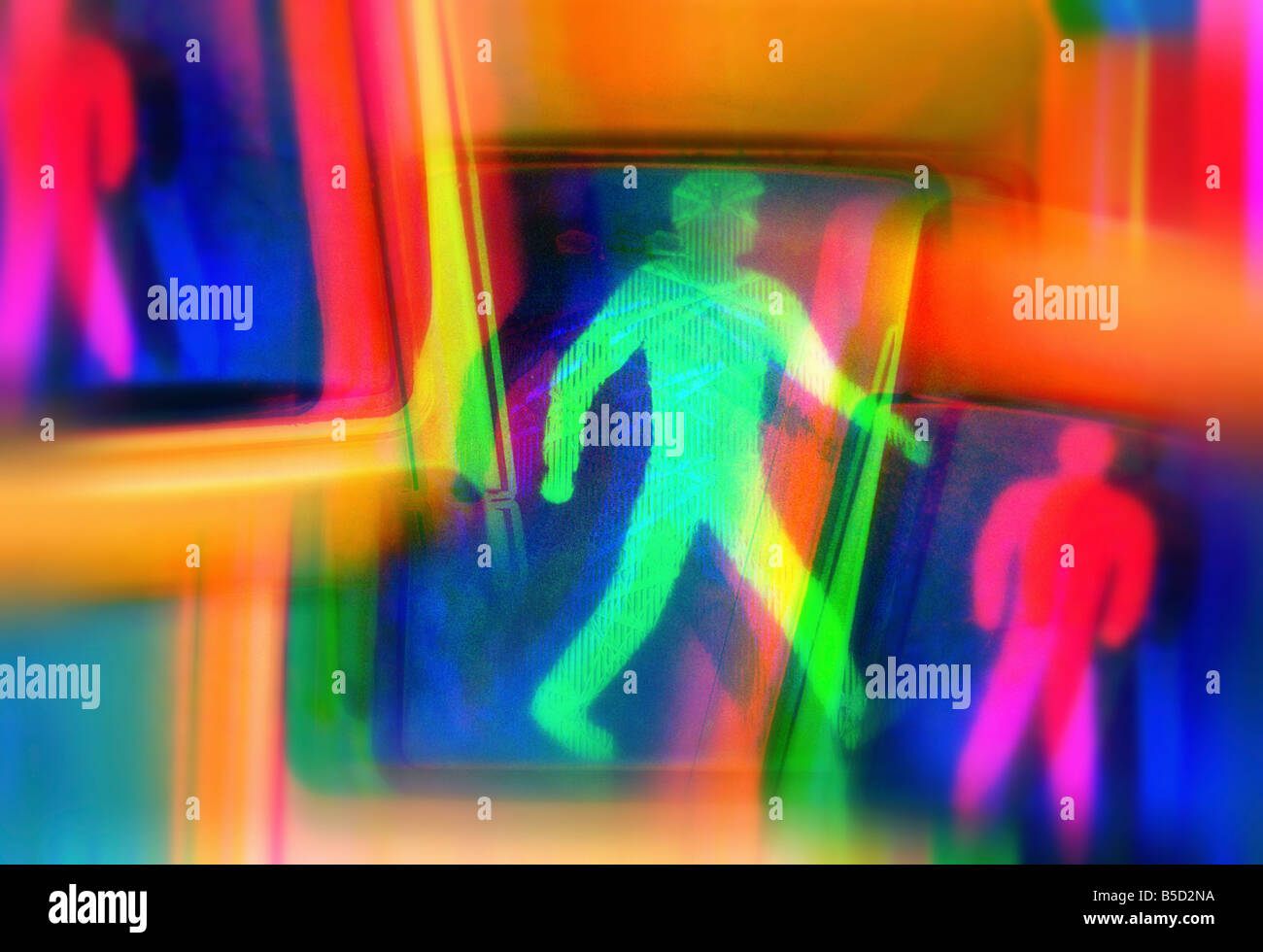 Traffic lights, person walking Stock Photo - Alamy