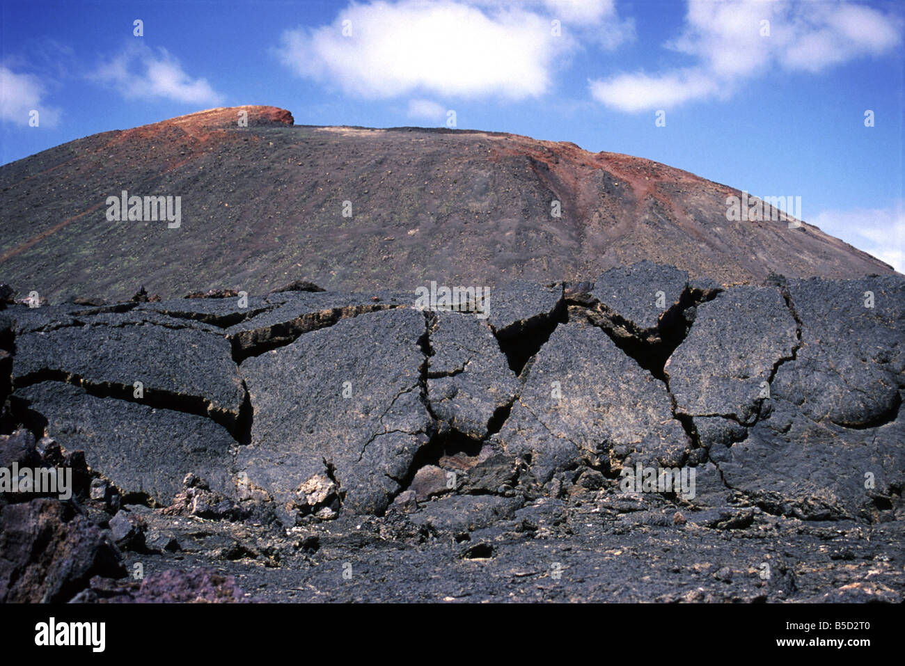 Cracked lava rock in Lanzarote's National Park Stock Photo - Alamy