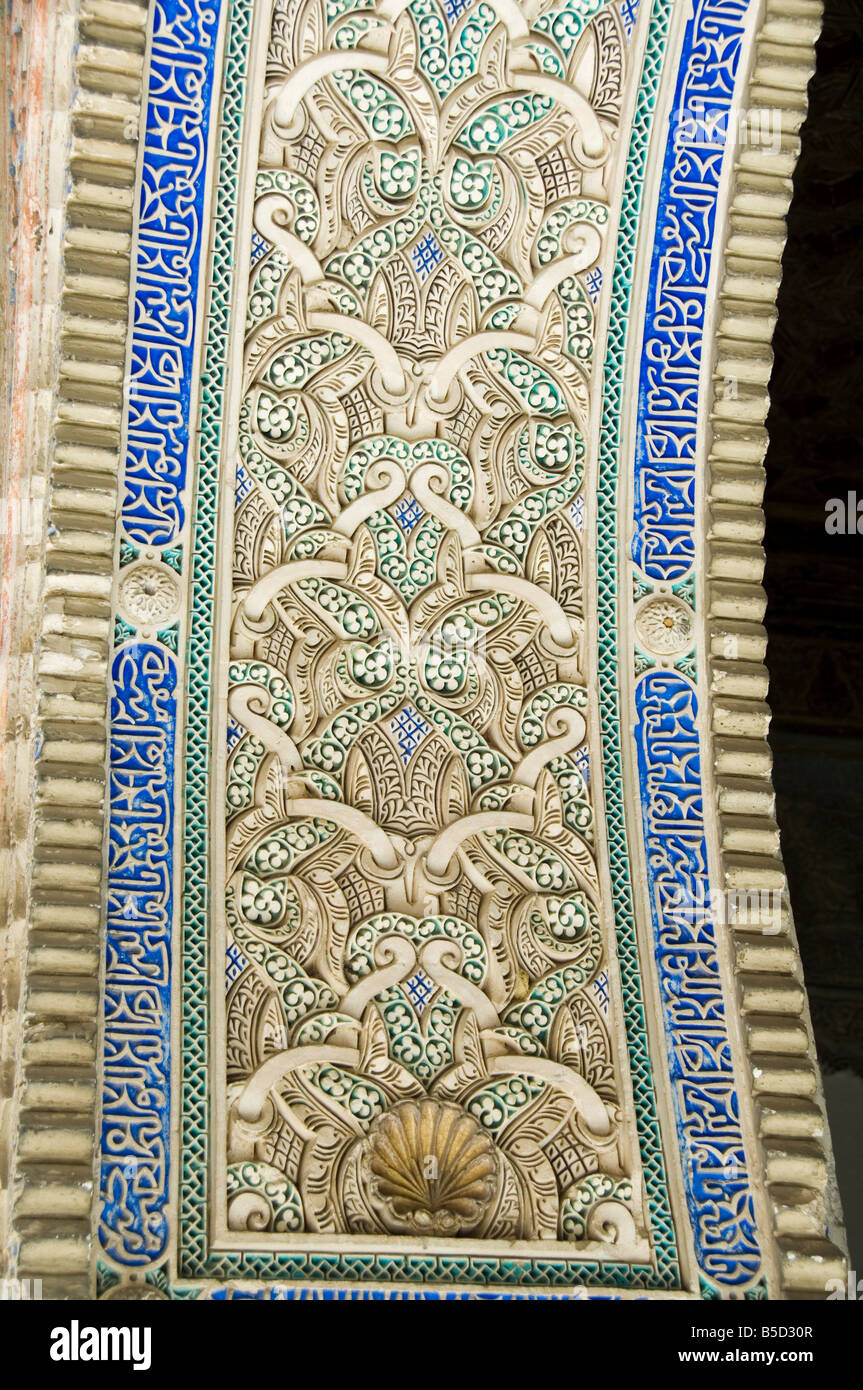 Detail of Moorish arches Real Alcazar Santa Cruz district Seville ...