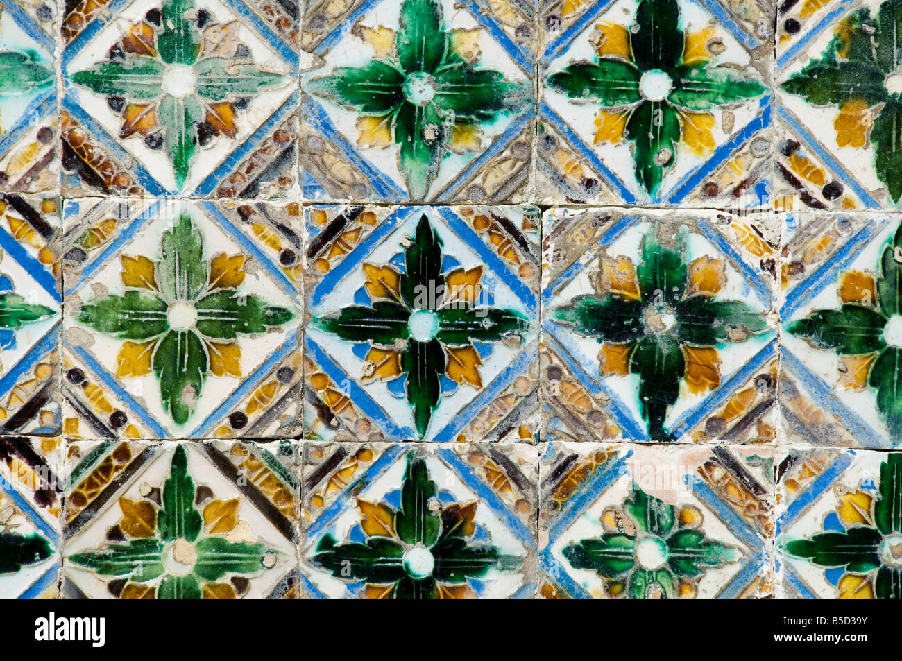 Azulejos tiles in the Mudejar style, Casa de Pilatos, Santa Cruz ...
