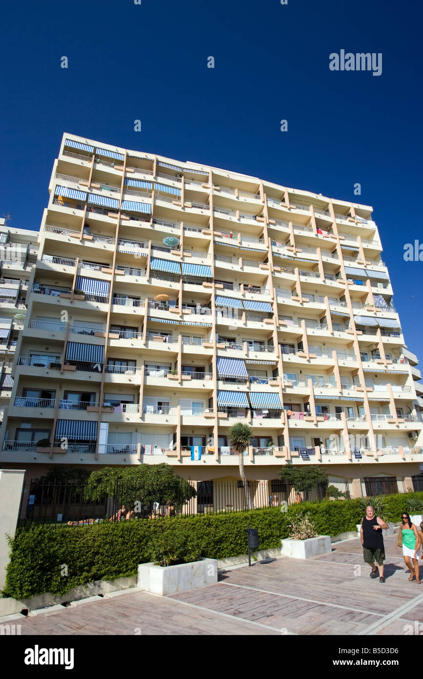 An apartment block on Marbella seafront Stock Photo - Alamy