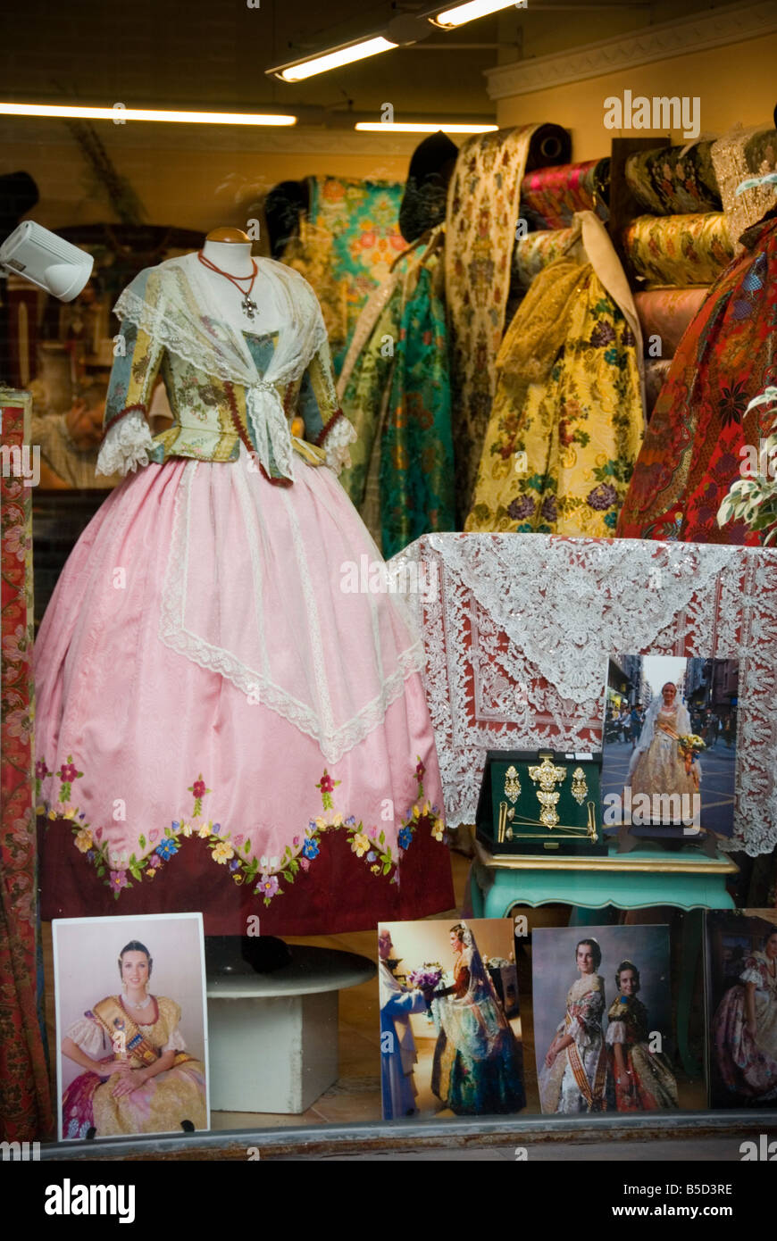 Window display of traditional Spanish dressmakers shop in the ...