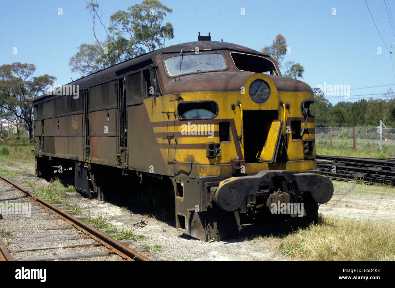 Withdrawn SRA class 44 locomotive No 4416 at Cardiff, New South Wales ...