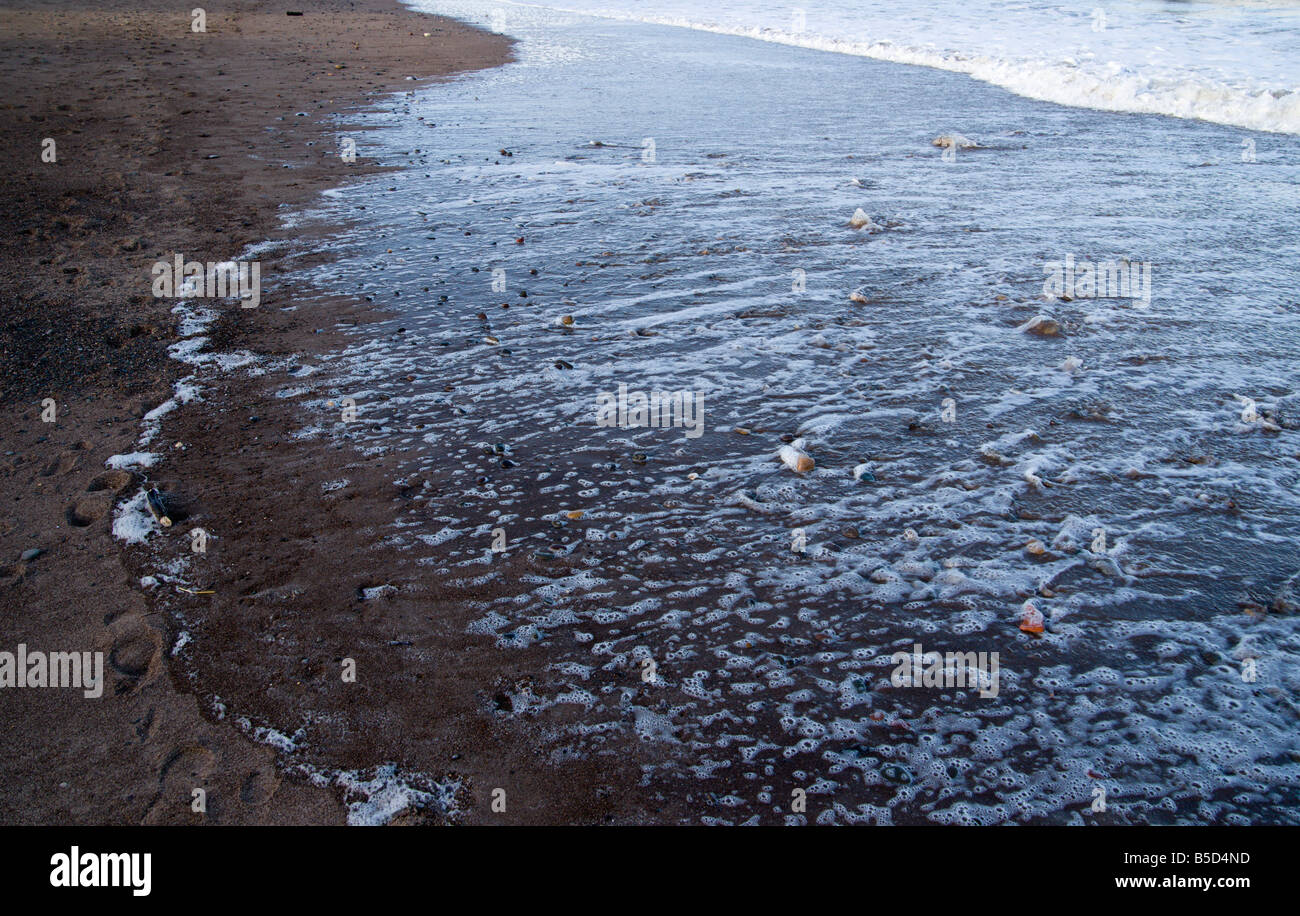 Spittal beach mouth of River Tweed near Berwick incoming tide on the ...