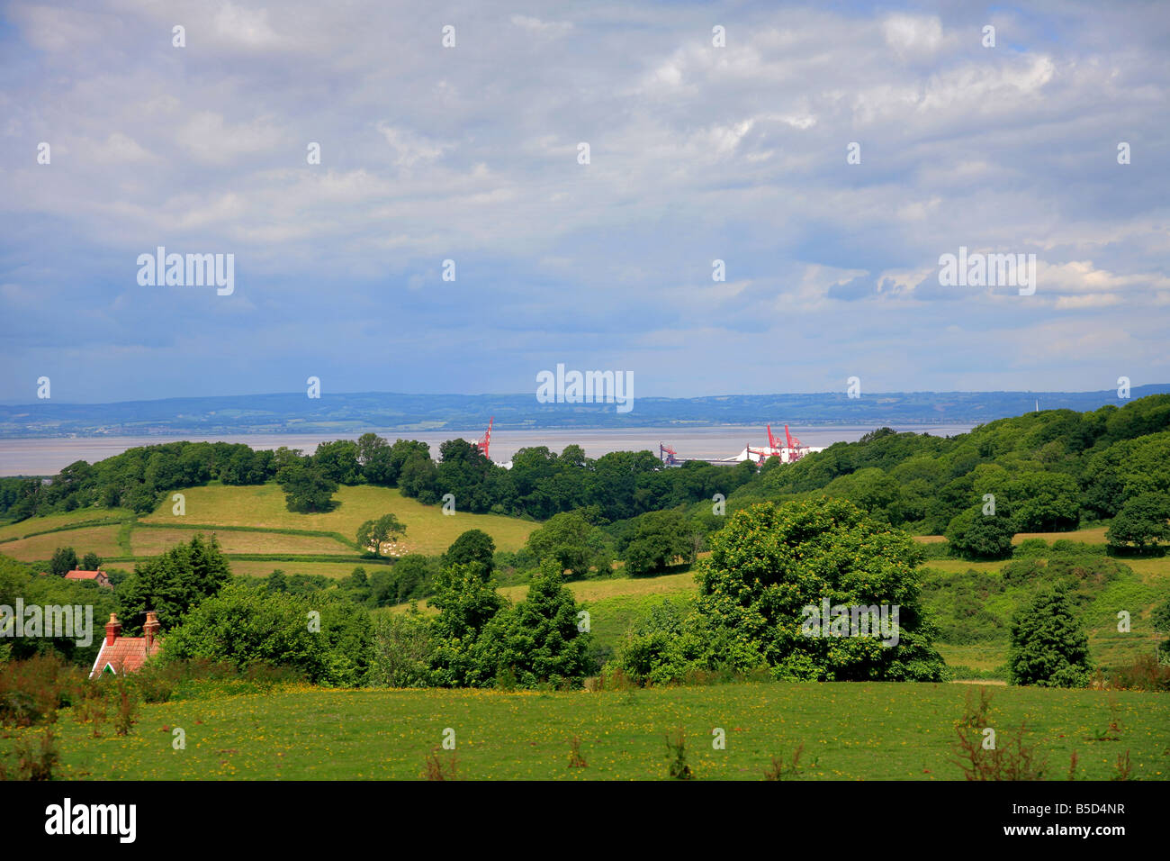 Landscape of the Bristol Channel County of Bristol England UK Stock ...
