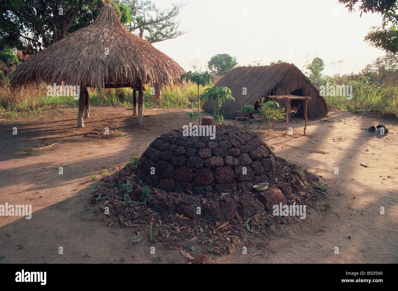 Funeral mound next to church in village near Maradi, Sudan, Africa ...