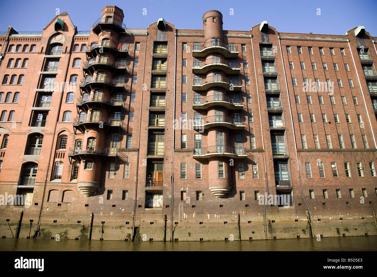 One of the red brick buildings of the Speicherstadt in Hamburg, Germany ...