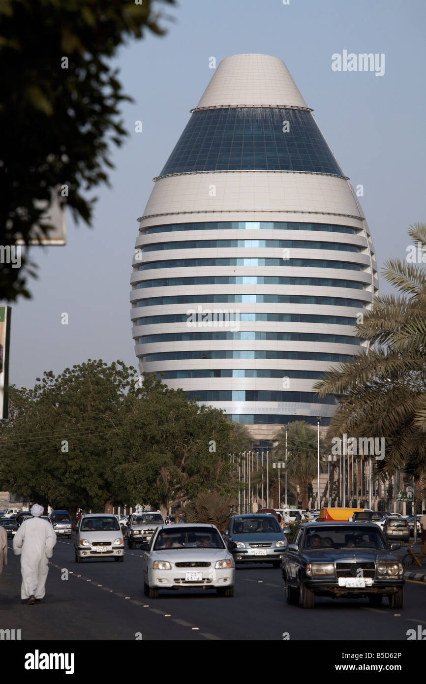 The 5-star Boji Al-Fateh Hotel (Libyan Hotel), designed to represent a ...
