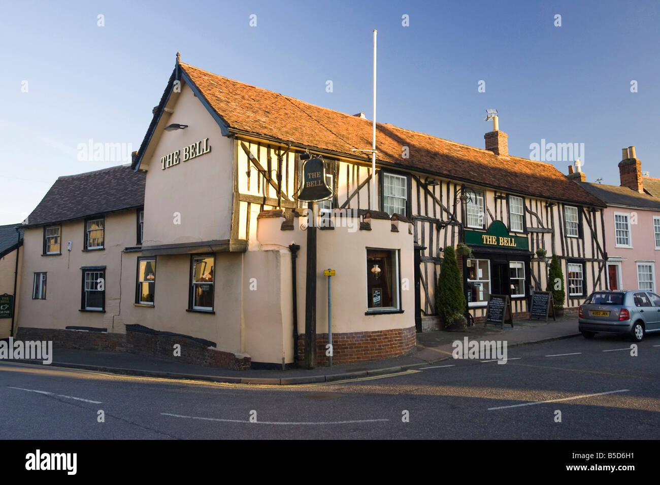 The Bell pub in Clare, Suffolk, UK Stock Photo - Alamy