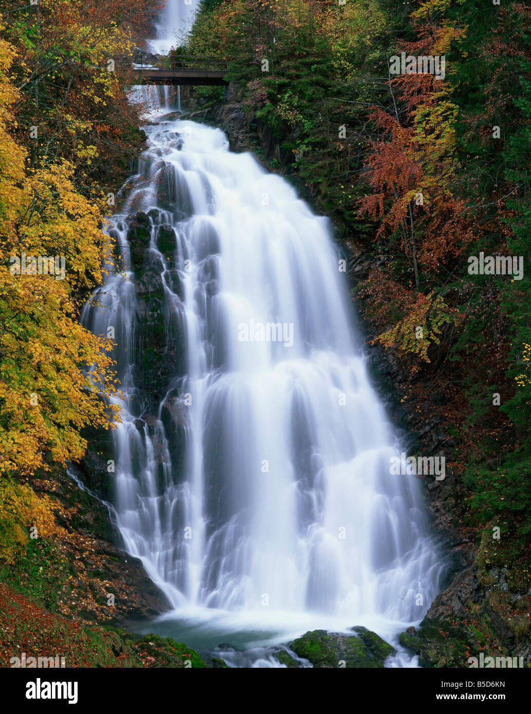 The Giessbach waterfall in autumn in the Bernese Oberland Switzerland ...
