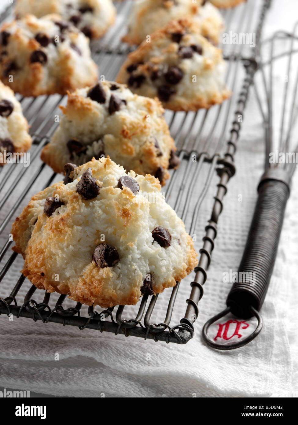 Coconut and chocolate stack cookies editorial food Stock Photo - Alamy