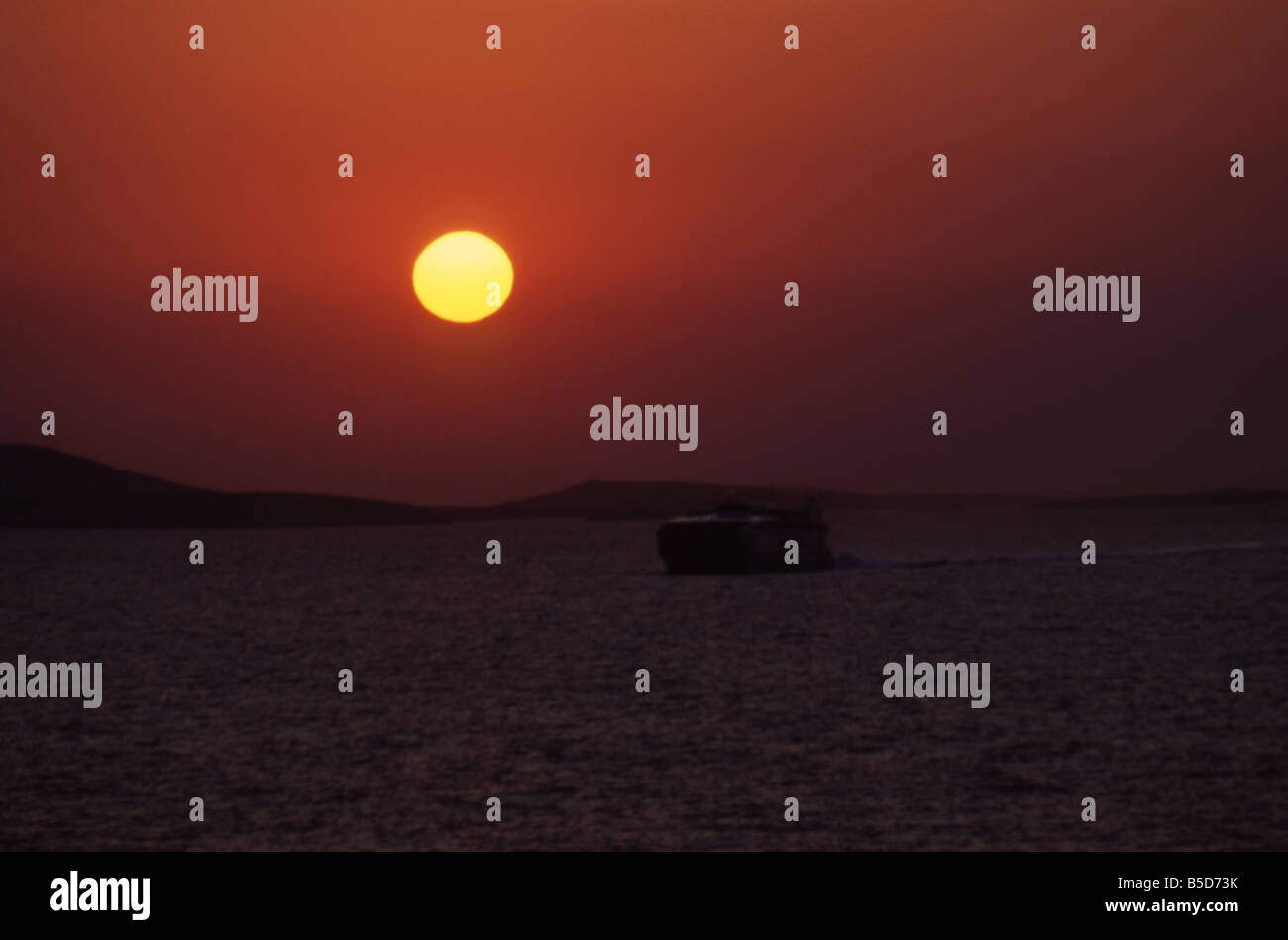 Greek island sunset, Greece Stock Photo - Alamy