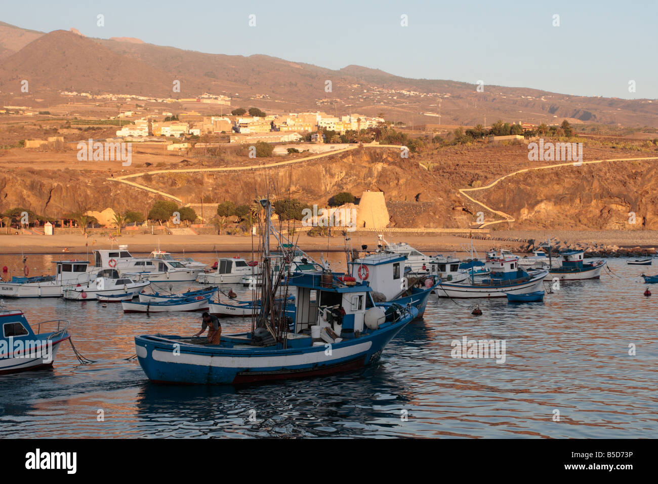 Fishing boat mooring up after unloading its catch in San Juan harbour ... Fishing boat mooring up after unloading its catch in San Juan harbour ...