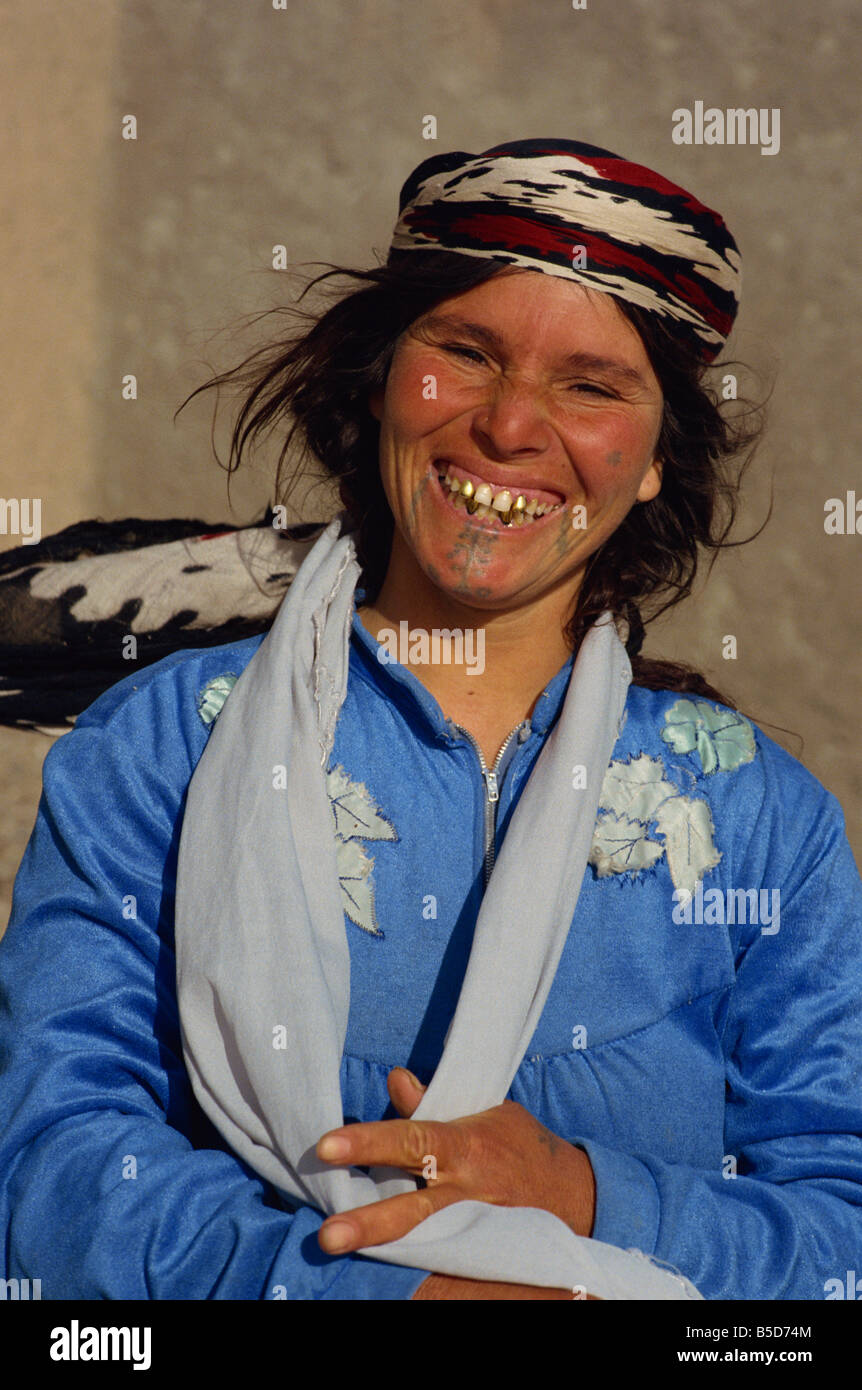 Bedouin woman with gold teeth and tattoo Syria Middle East D C Poole ...