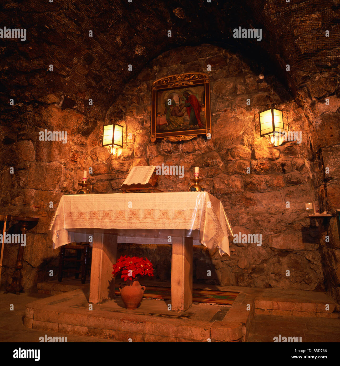 The interior of the Chapel of St Ananias where St Paul took shelter ...