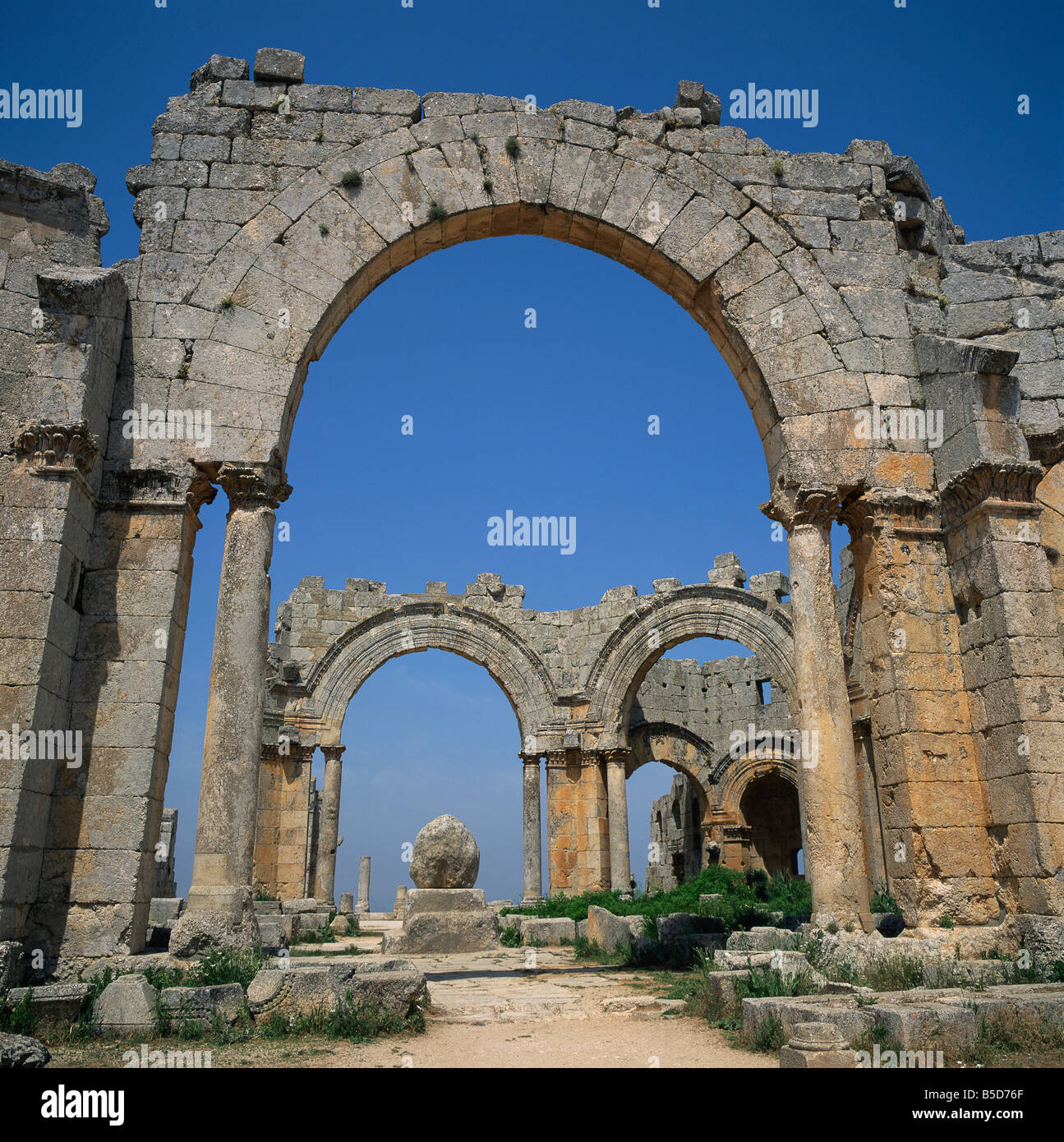 Remaining arches of the Cruciform Church dating from 476 491 AD with ...