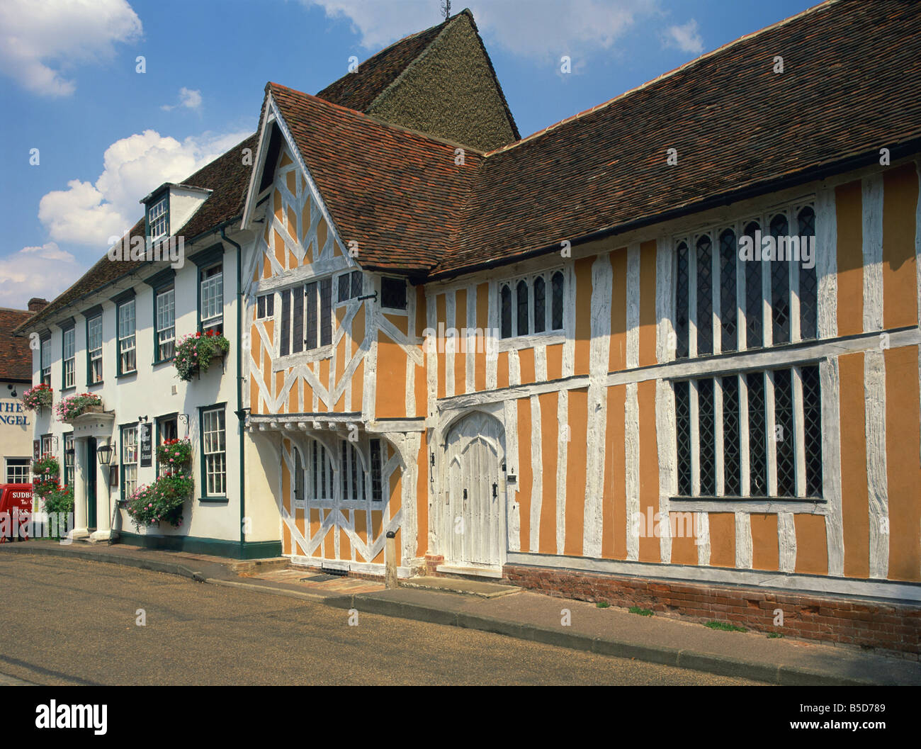 The Elizabethan style Little Hall, Lavenham, Suffolk, England, Europe ...