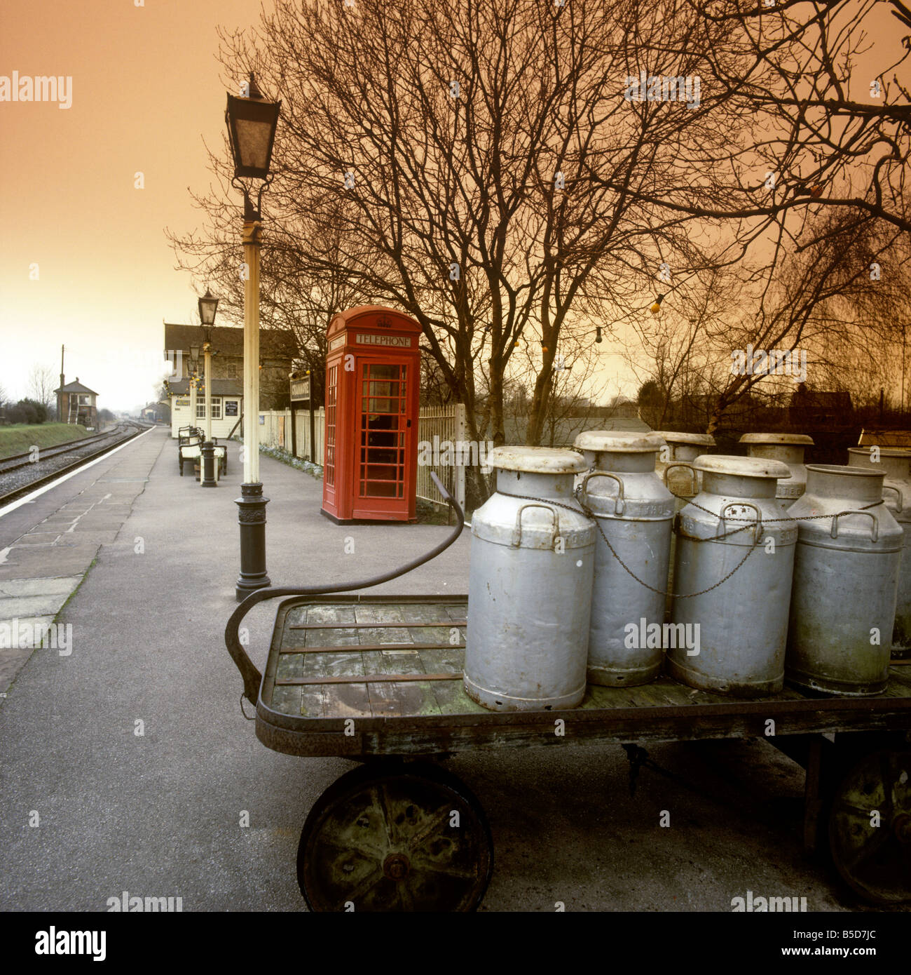 UK England Somerset Cranmore Station platform East Somerset Railway ...