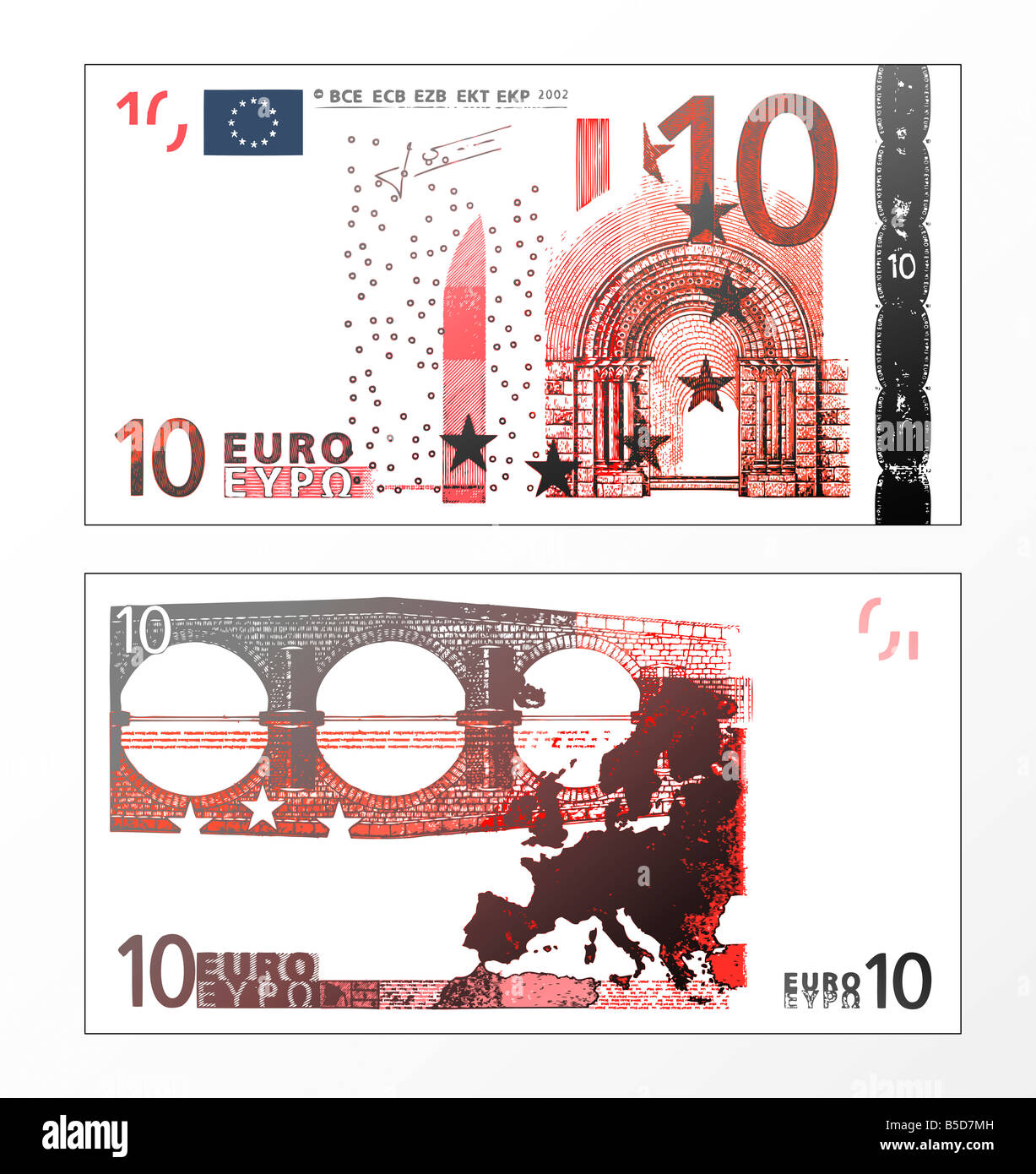 Vector illustration of a cleaned trace layered double sided European ...