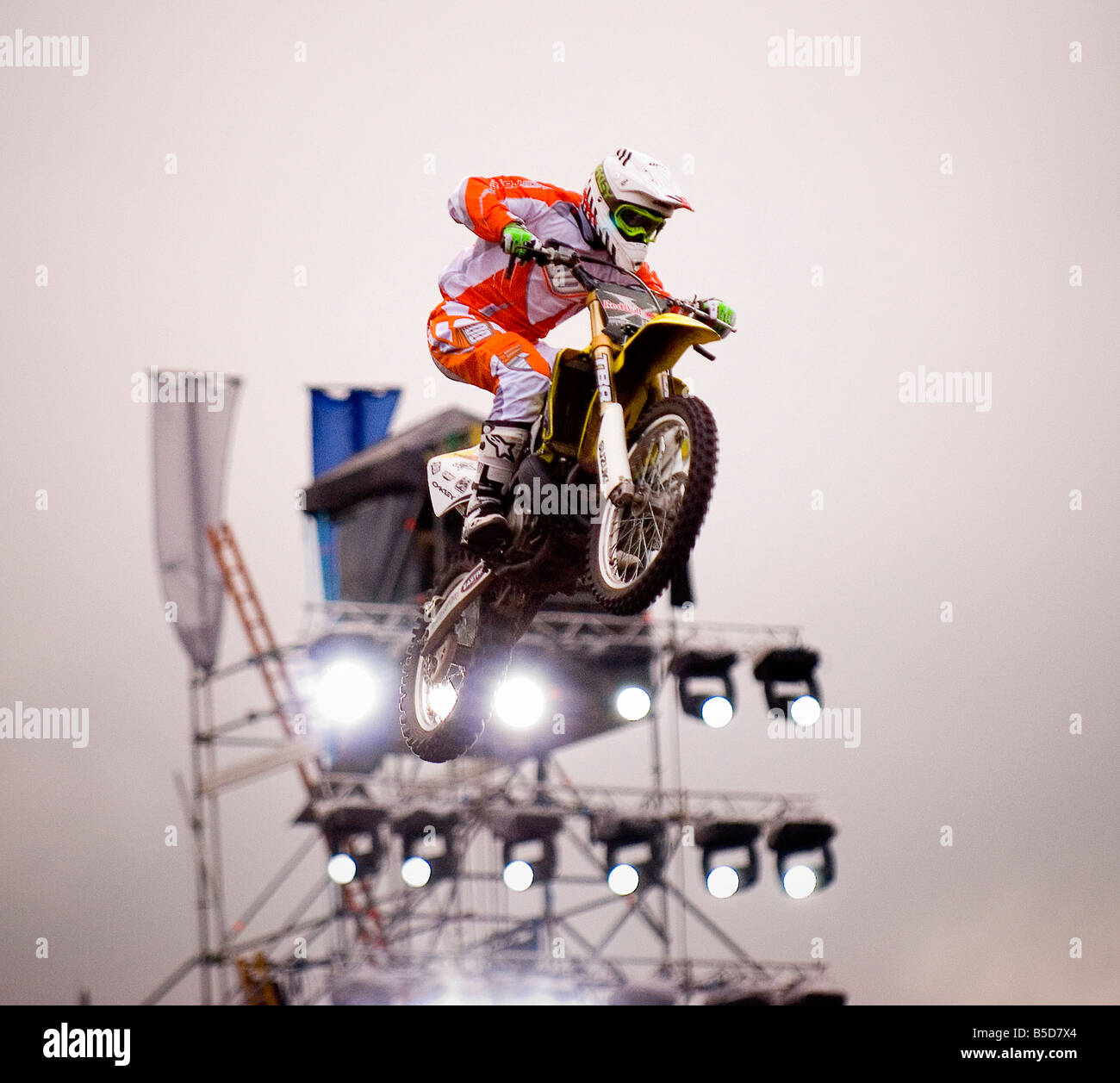 Motocross Bike stunt rider Stock Photo - Alamy