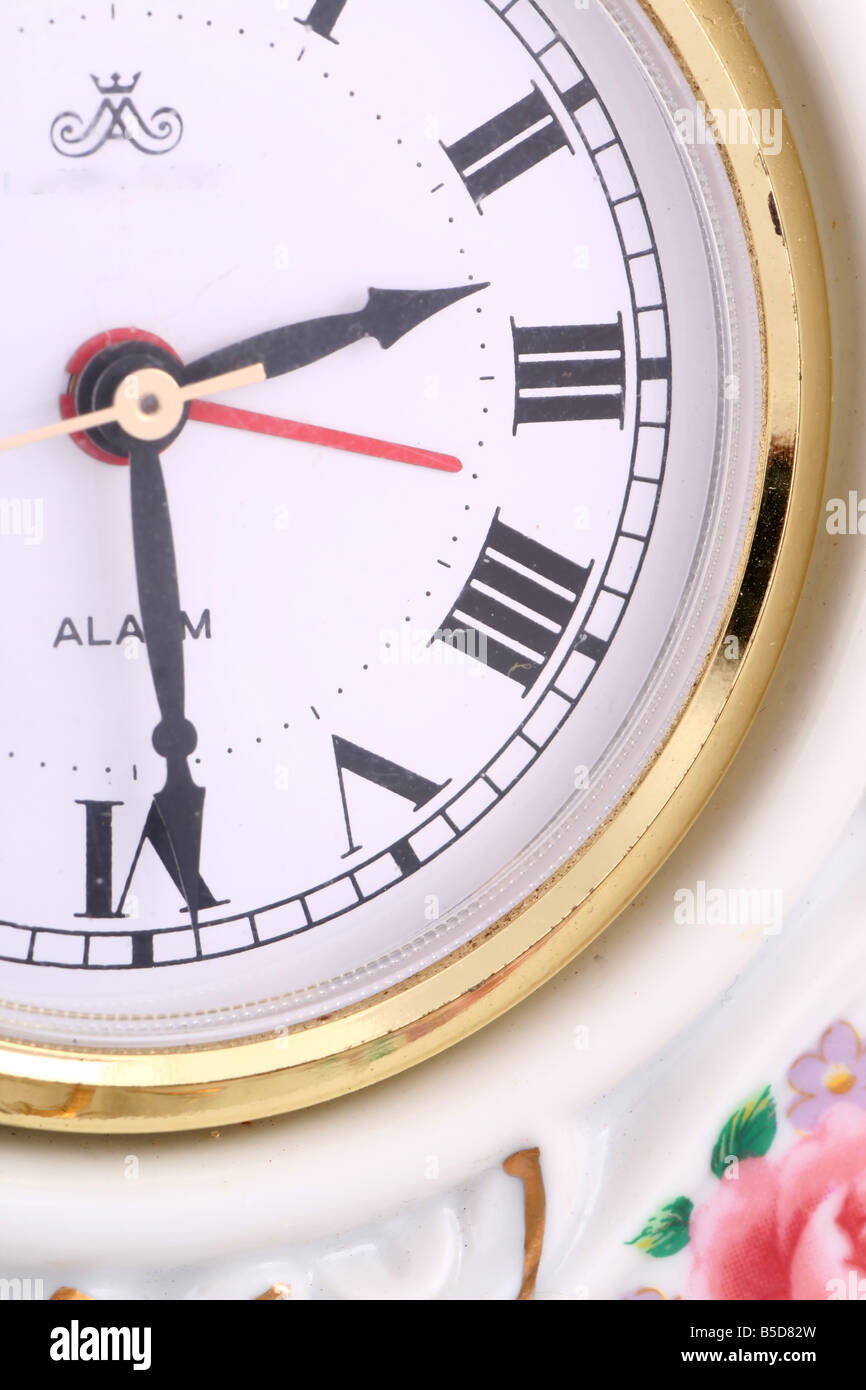 old clock closeup white background isolated Stock Photo - Alamy