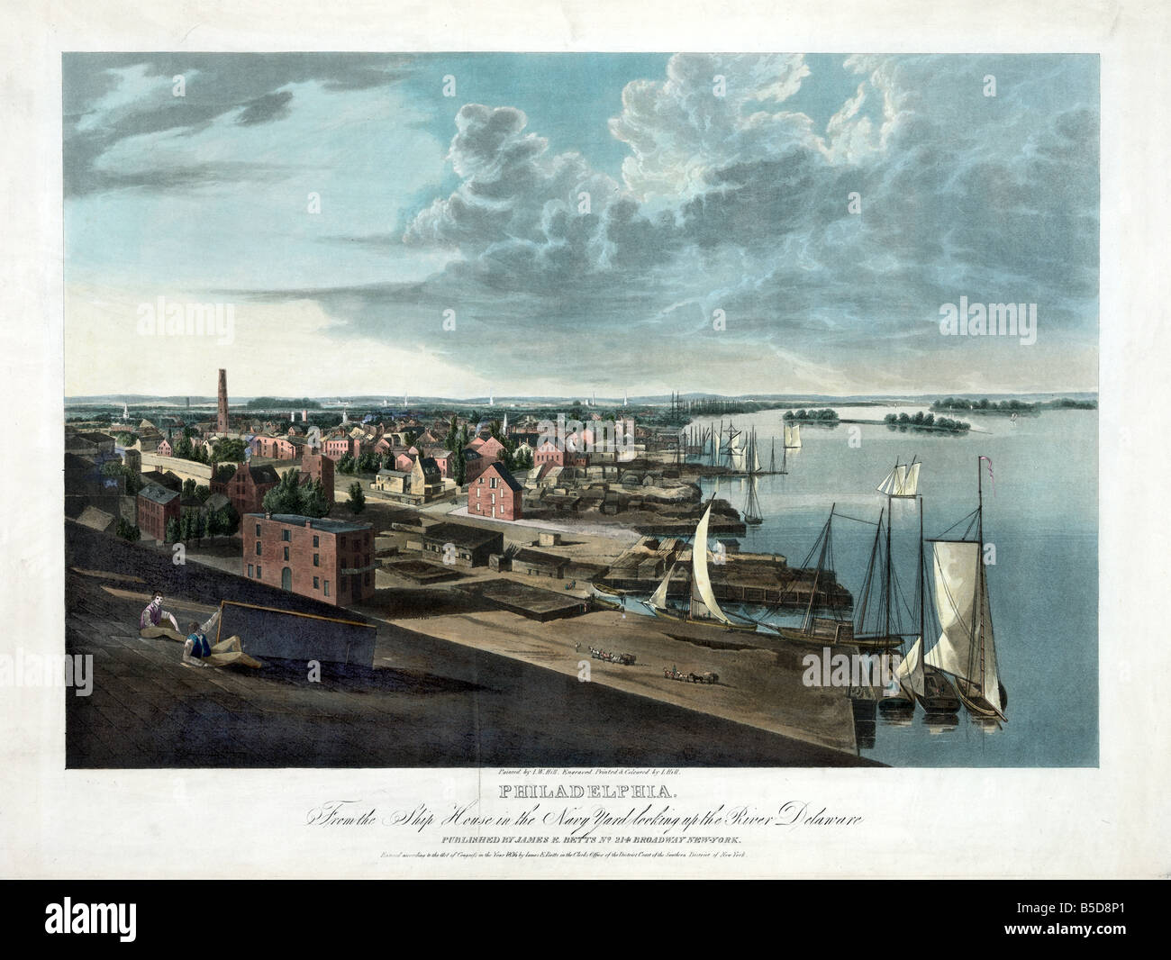 View of the Harbour of Philadelphia around 1880 Stock Photo - Alamy
