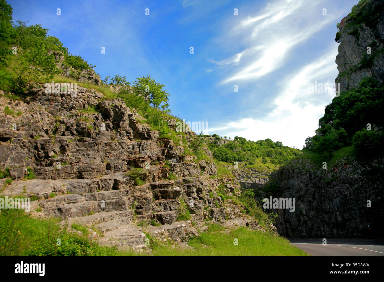 Landscape Geology of Cheddar Gorge Somerset County England UK Stock ...