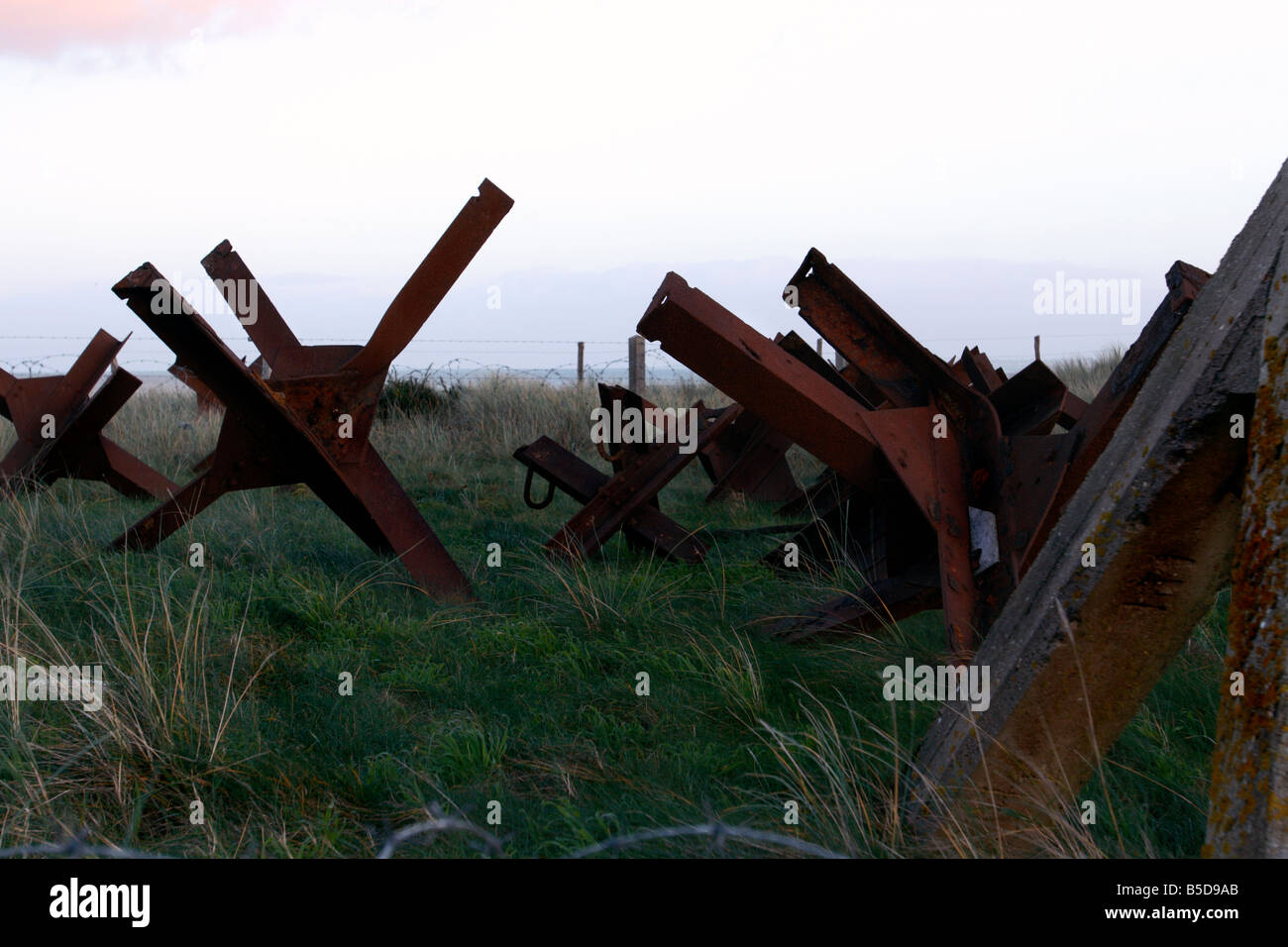 German D-Day beach obstacles, Utah Beach, Normandy, France Stock Photo ...