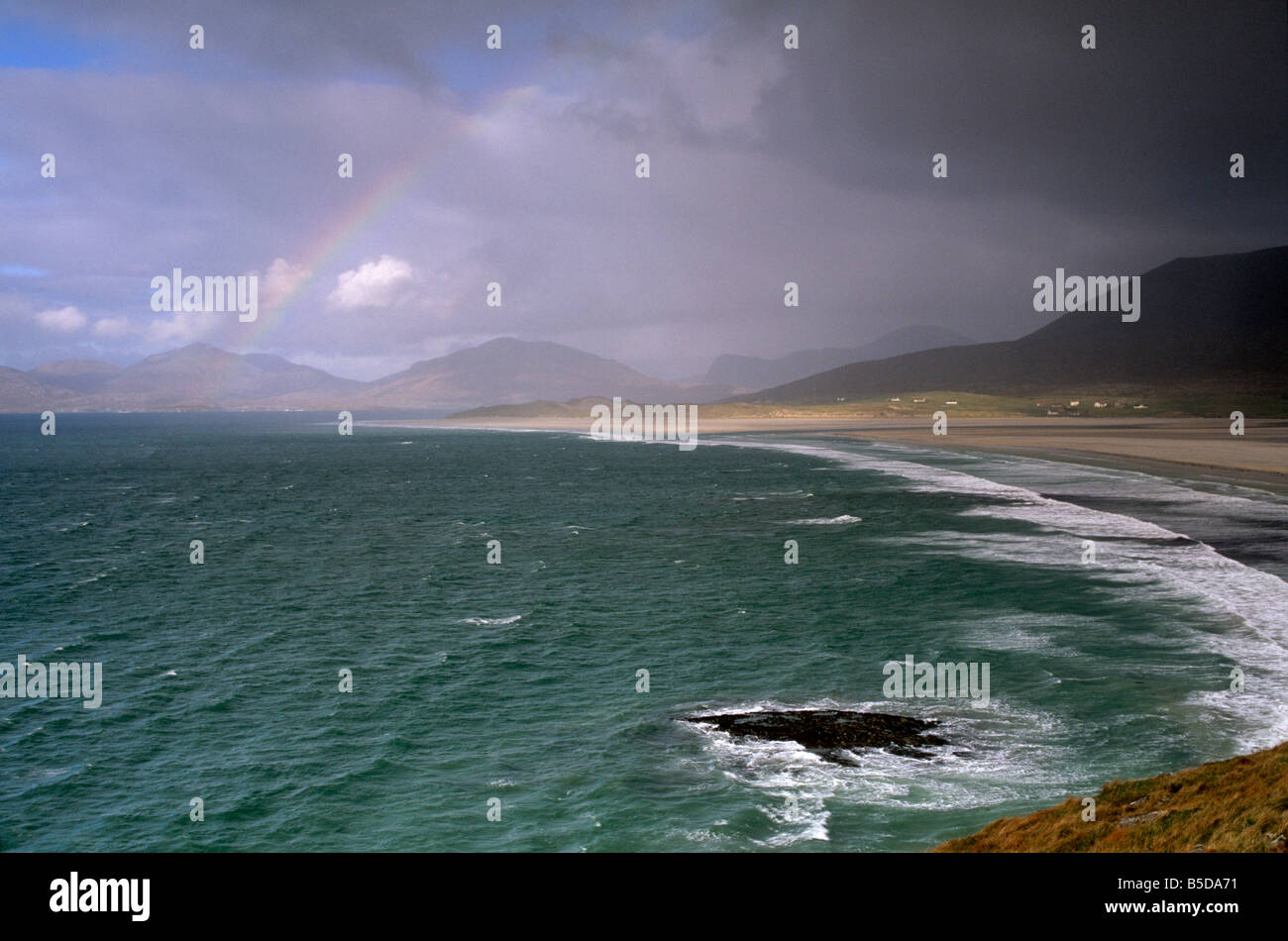 Sound of Taransay, North Harris hills in background, west coast, South ...