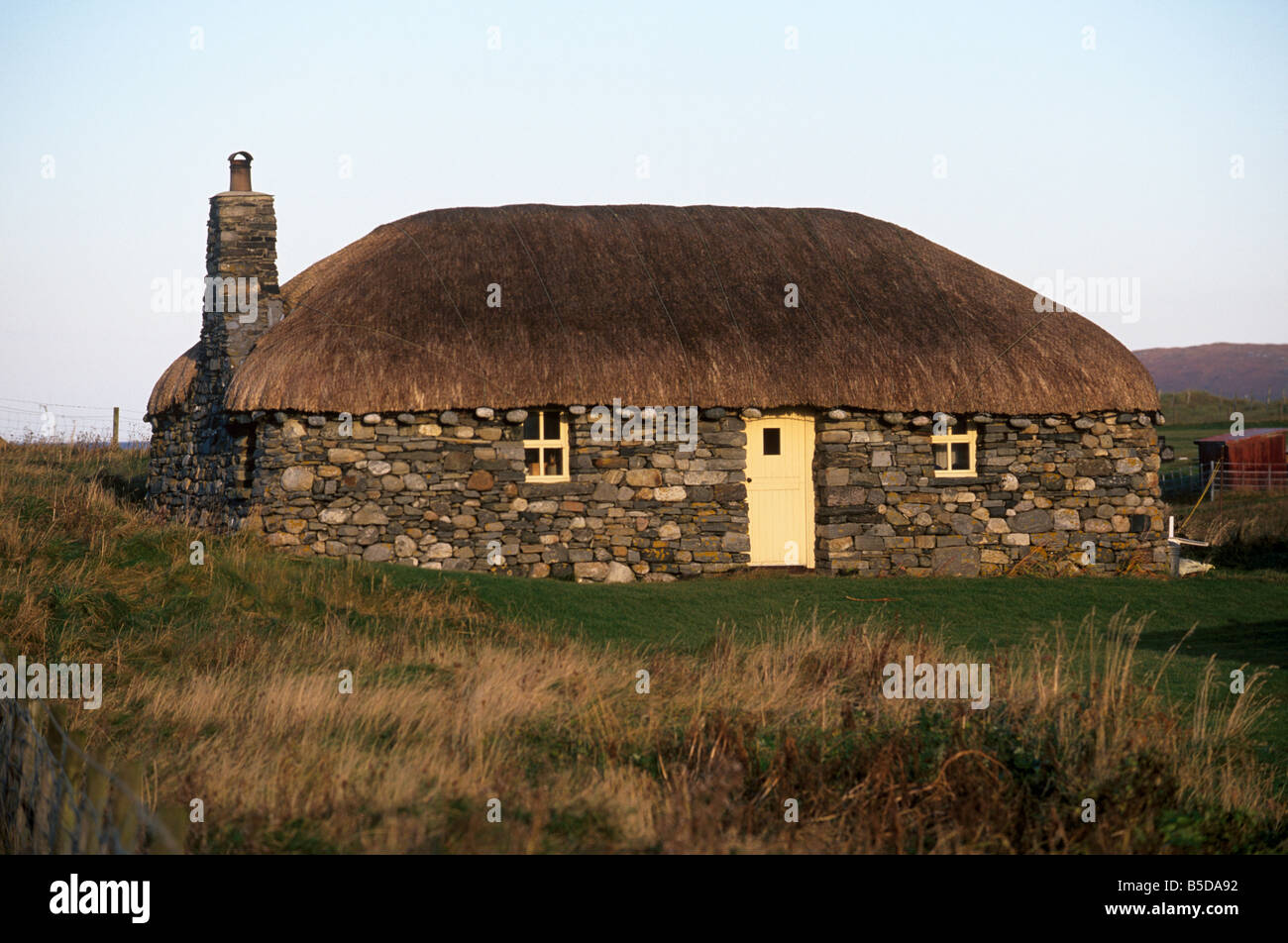 Traditional house near Borve, South Harris, Outer Hebrides, Scotland ...