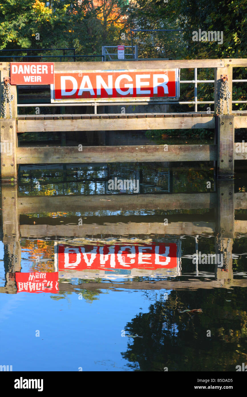 danger water river stream 'danger water' dangerous lock still Stock ...