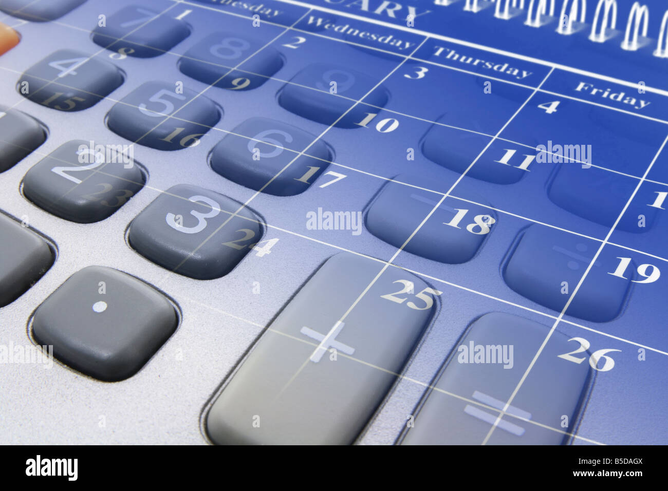 Calendar and Calculator Keys Stock Photo - Alamy
