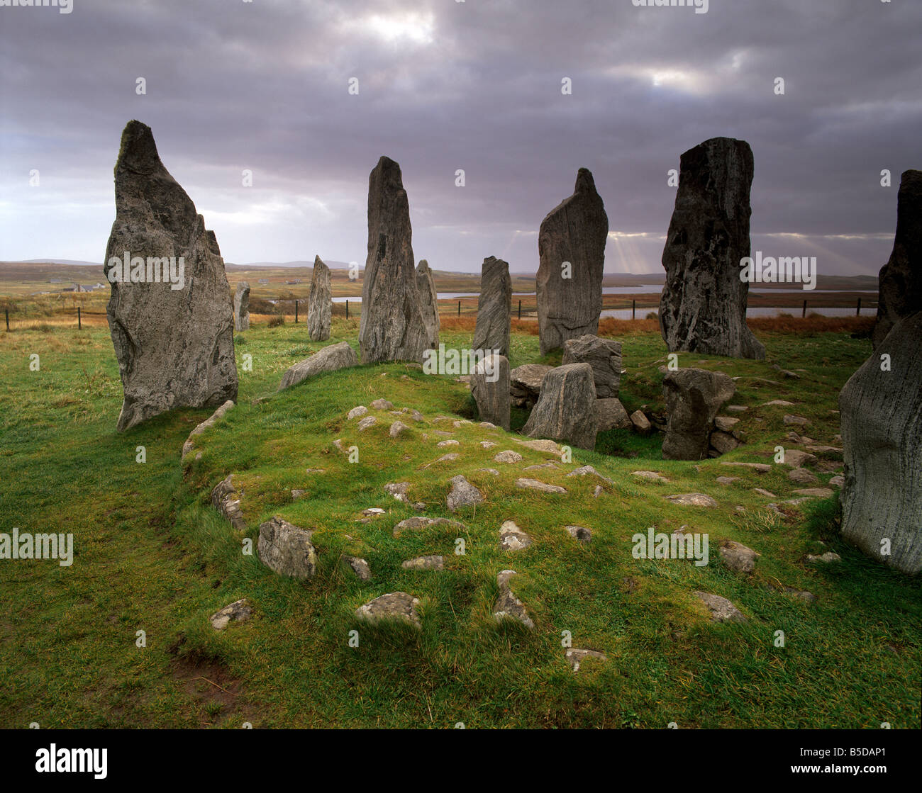 Callanish (Callanais) Standing Stones, erected by Neolithic people ...
