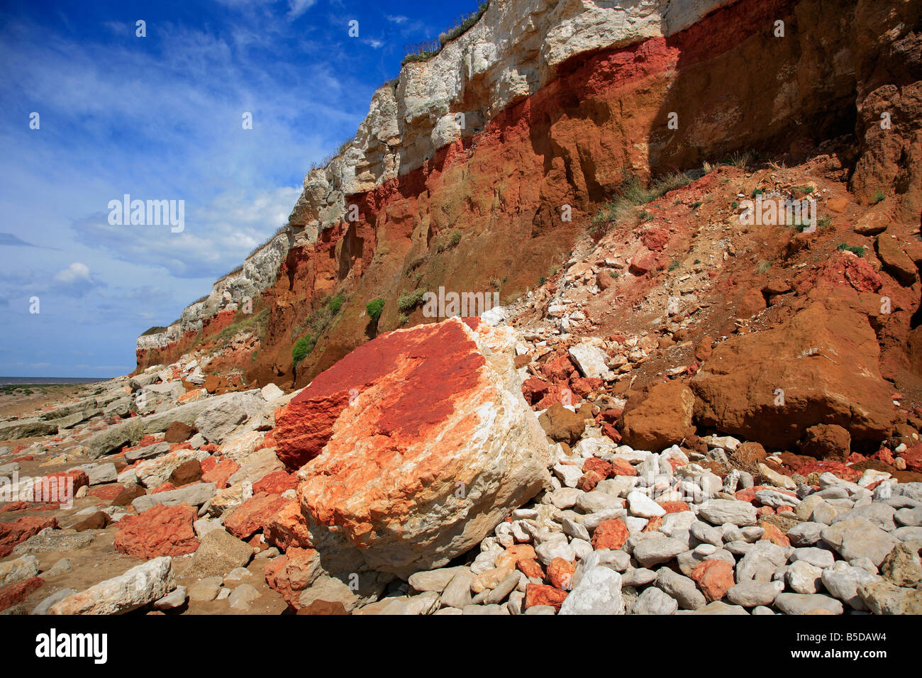 Landscape Chalk and Brownstone Cliffs Hunstanton Town Norfolk County ...