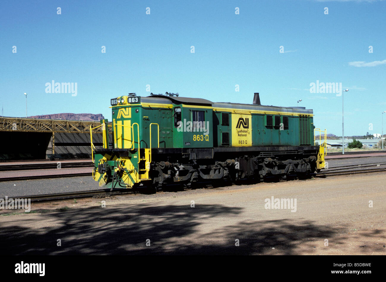 Australian National diesel locomotive at Alice Springs, Australia 1987 ...