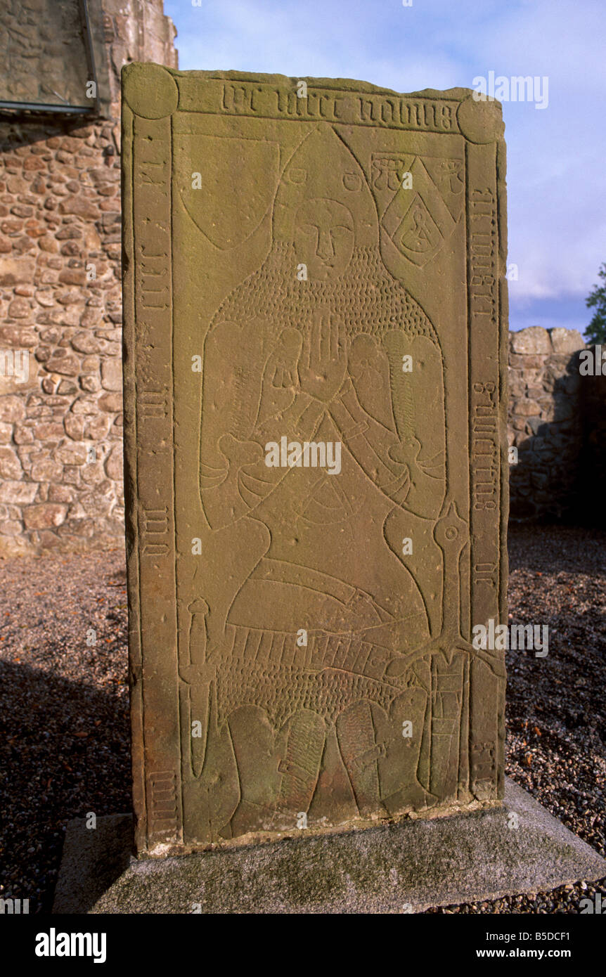 Grave slab of a knight, Gilbert de Greenlaw, slain at the Battle of ...