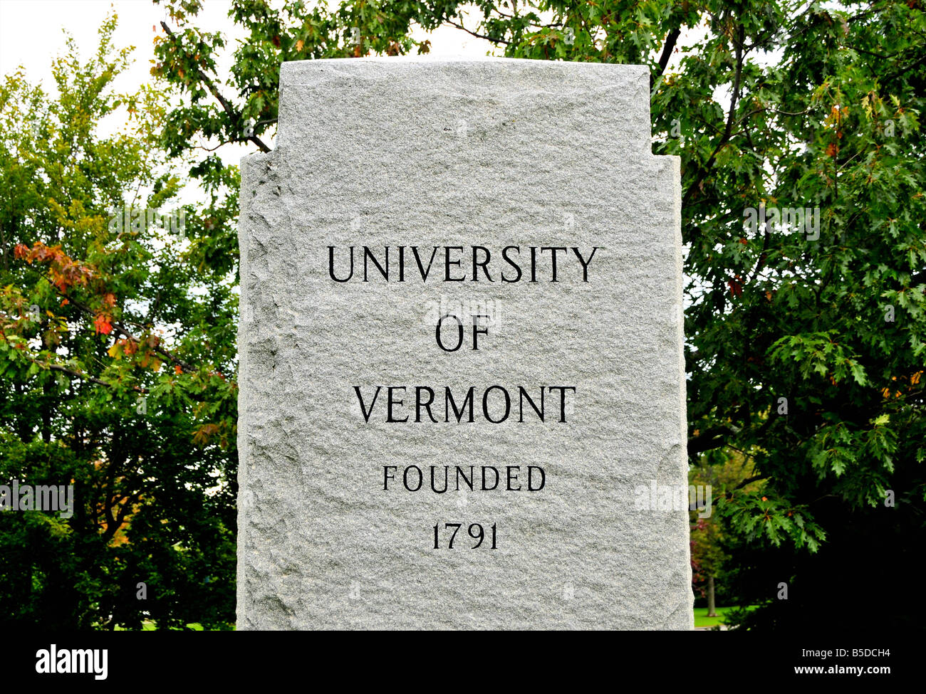 Monument at the University of Vermont, Burlington, USA Stock Photo - Alamy