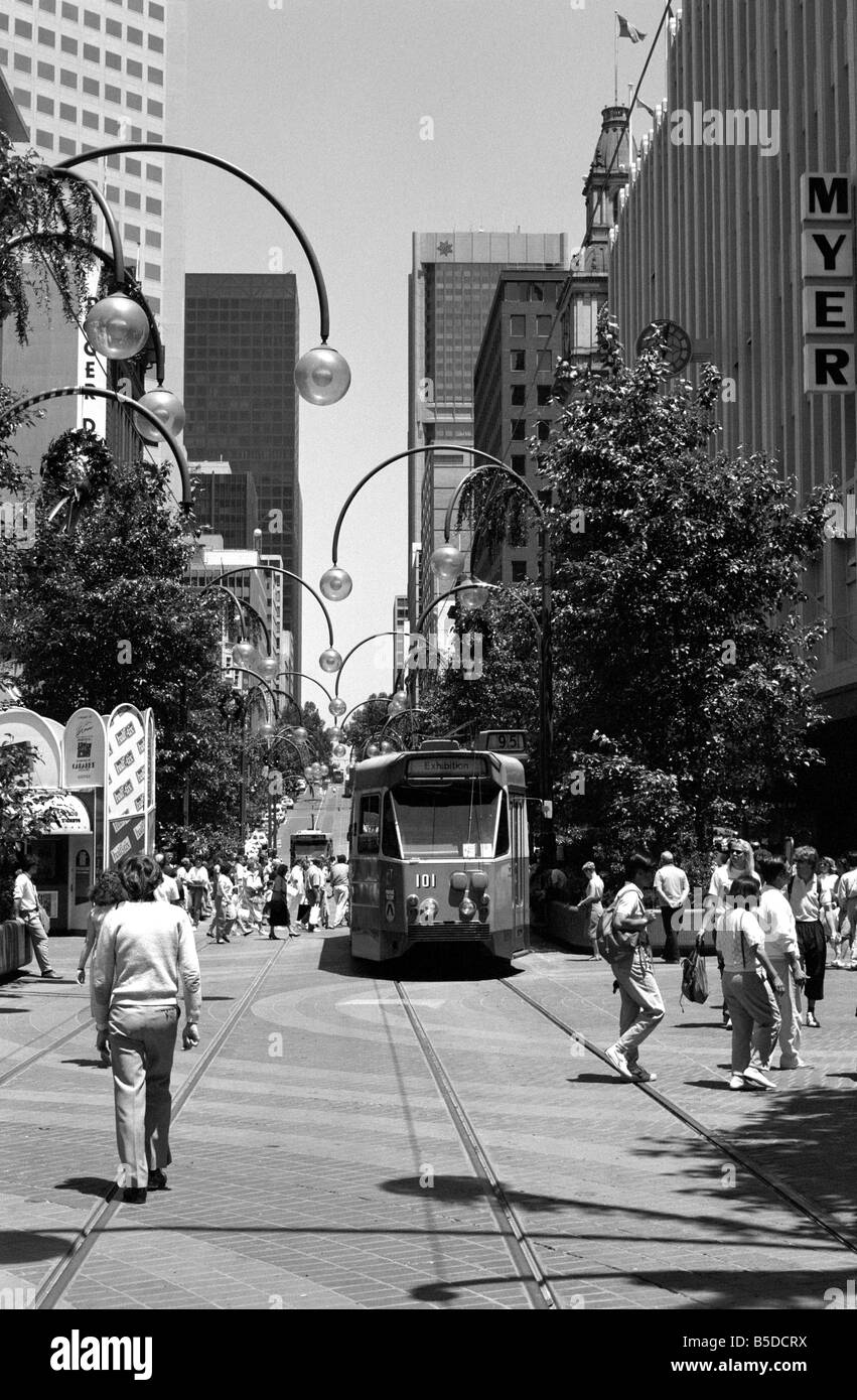 Melbourne tram in city centre, Australia 1987 Stock Photo - Alamy