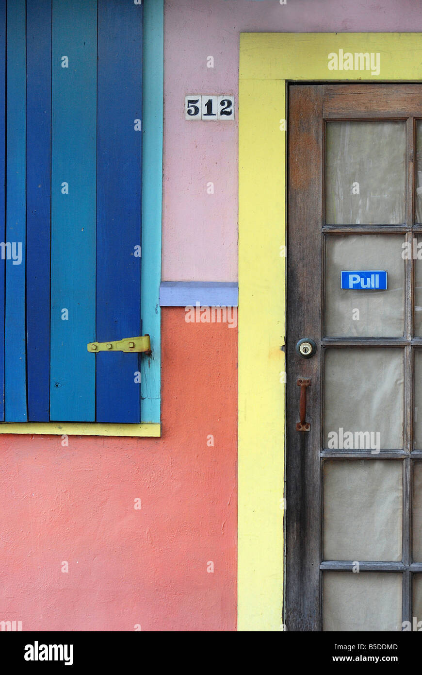 Colorful Key West Florida building front door Stock Photo - Alamy