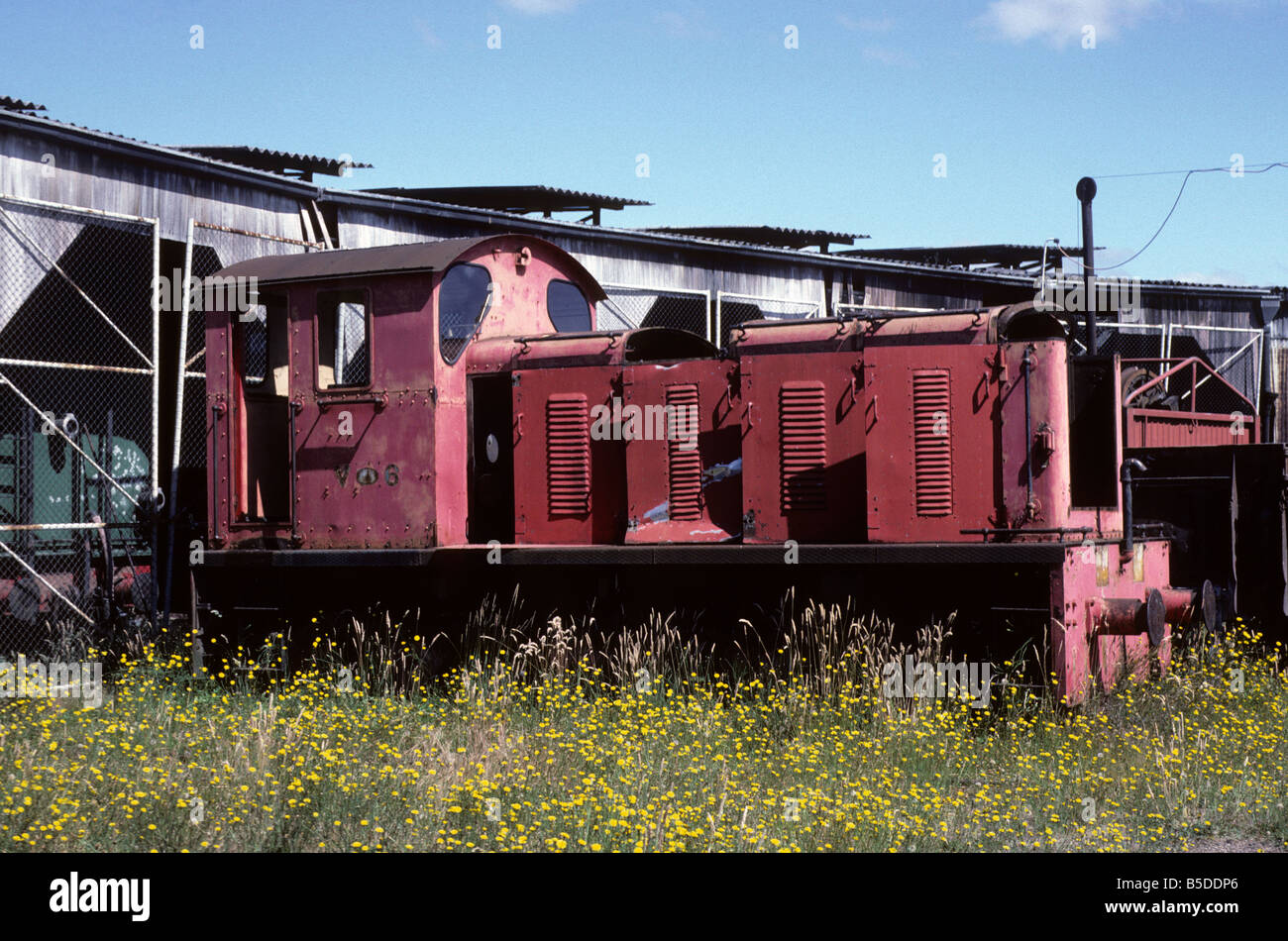 Old diesel locomotive at the Roundhouse, Launceston railway yard ...